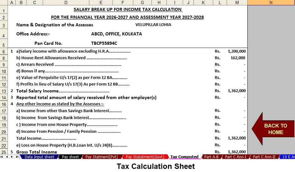 Free Download Automatic Income Tax Preparation Software in Excel All in ...